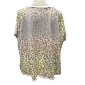 entro | Tops | Entro Womens Boxy Short Sleeve Colorful Leopard Print ...